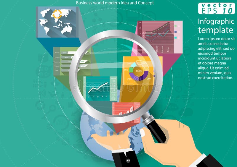 Business World Modern Idea and Concept Vector Illustration Infographic ...