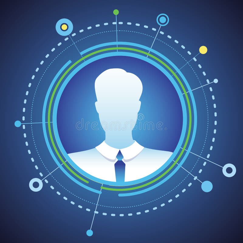 Vector Businessman Avatar in Circle Frame Stock Vector - Illustration ...