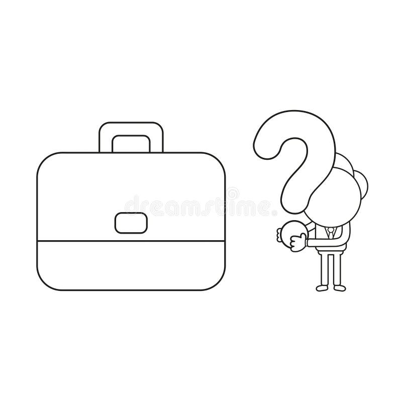 Vector Businessman Character with Briefcase and Holding Question Mark ...