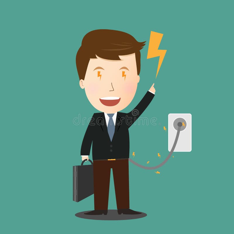 Vector of Businessman Charging Stock Vector - Illustration of energy ...