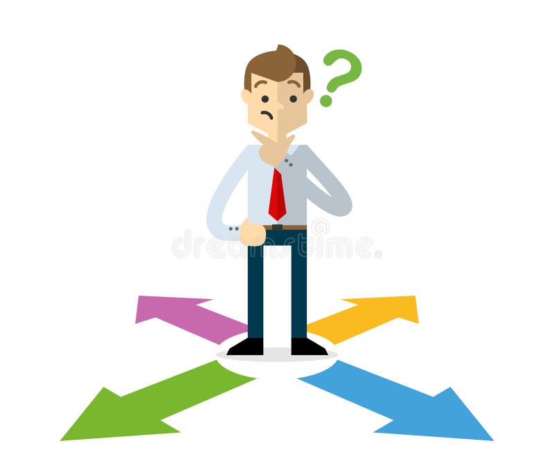 Vector of a Businessman Choosing a Right Direction 2 Stock Vector ...