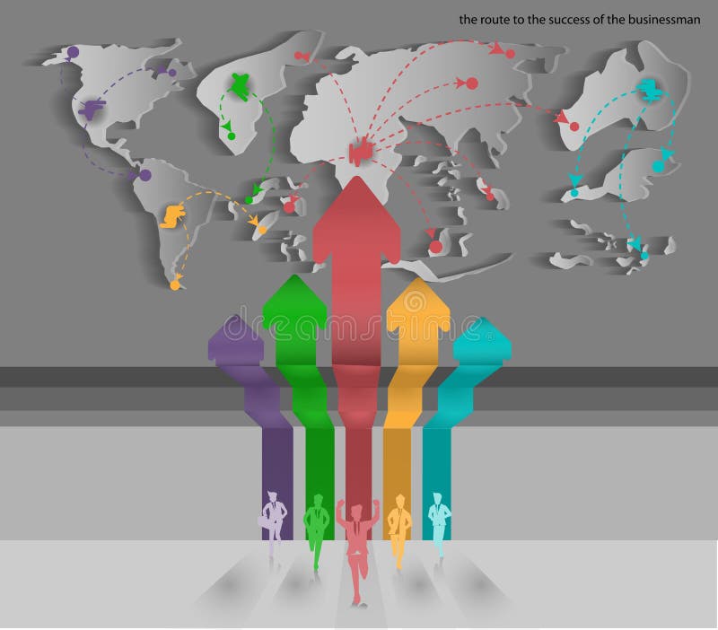 Vector Businessman Competition World Class Route for Succeed Stock ...