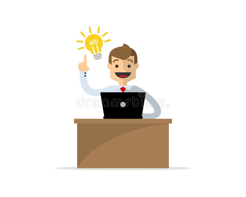 Vector of a Businessman or Employee Get an Idea Stock Vector ...