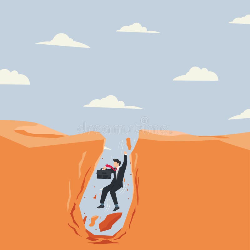 Businessman Fell into the Hole Need Help Illustration Stock Vector ...