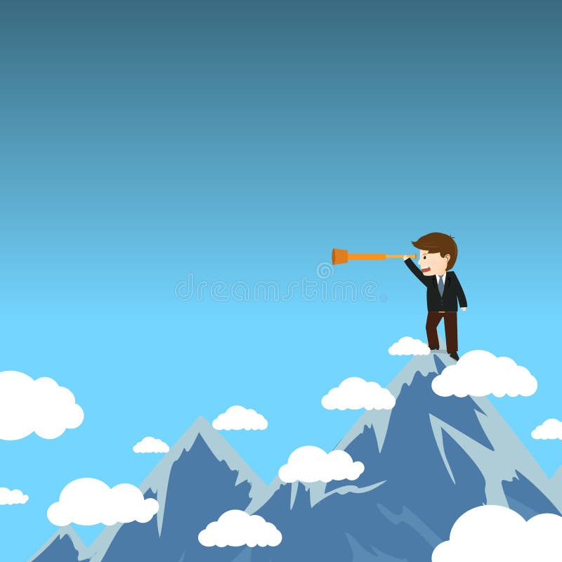 Vector of Businessman Get a Better View Stock Vector - Illustration of ...