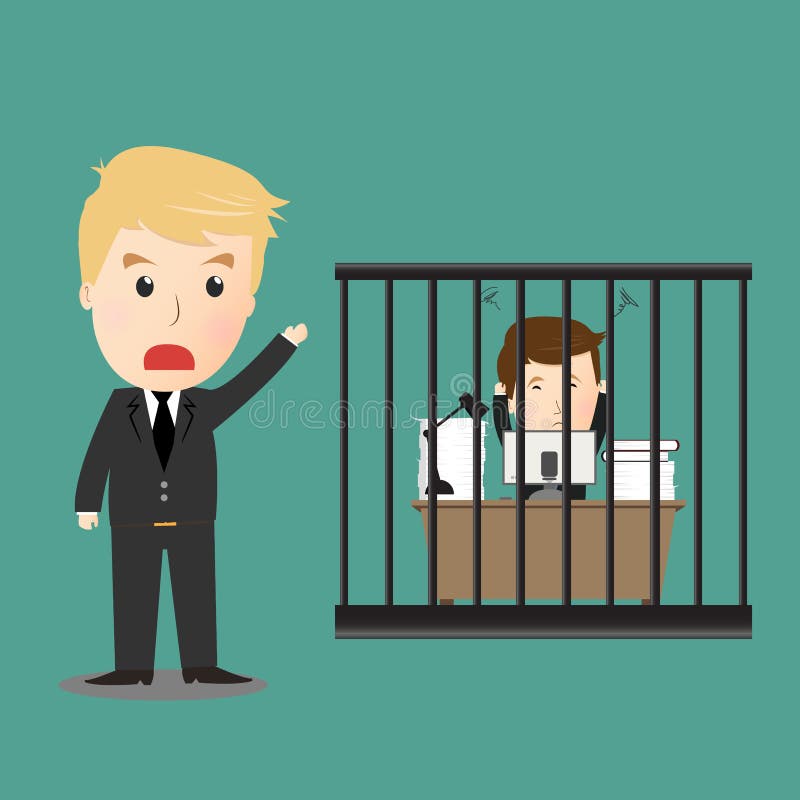 Vector of Businessman Has Control by Boss Stock Vector - Illustration ...