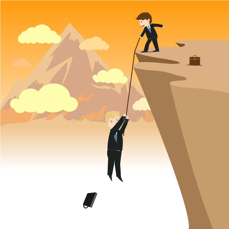 3d Businessman and Red Help Text. Stock Illustration - Illustration of ...