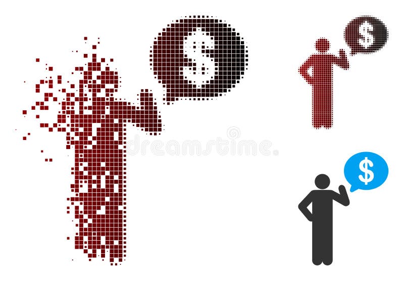 Disappearing Pixel Halftone Businessman Idea Icon Stock Vector ...