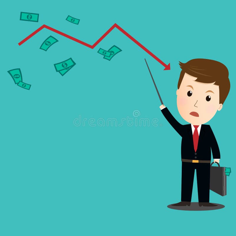 Businessman lose money stock illustration. Illustration of goal - 48499023