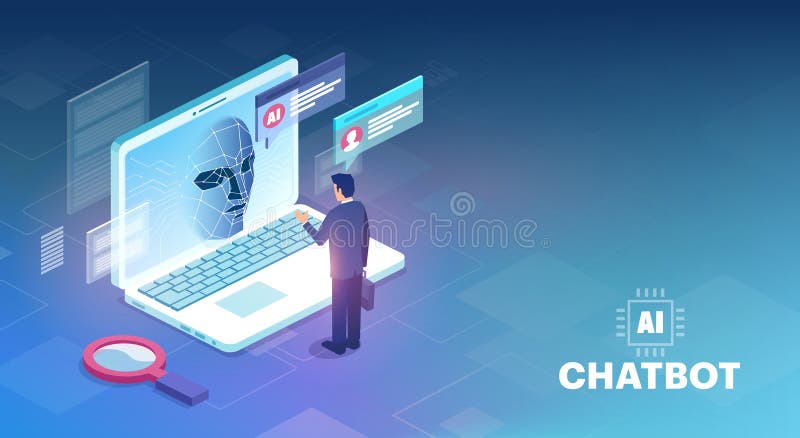 Vector of Artificial Intelligence, Robot Collaboration with a Business ...