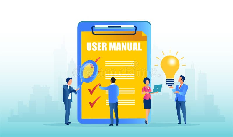 Vector of Businesspeople Reading an User Manual Stock Vector ...