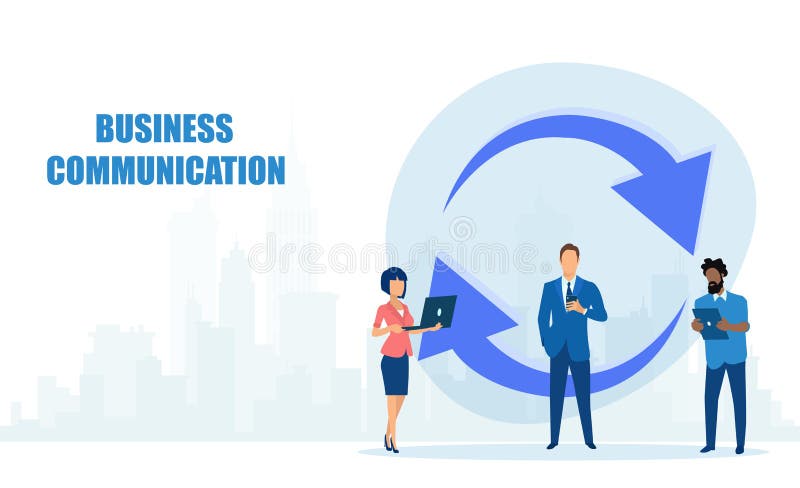 Vector of Businesspeople Using Web Communication Tools Stock Vector ...