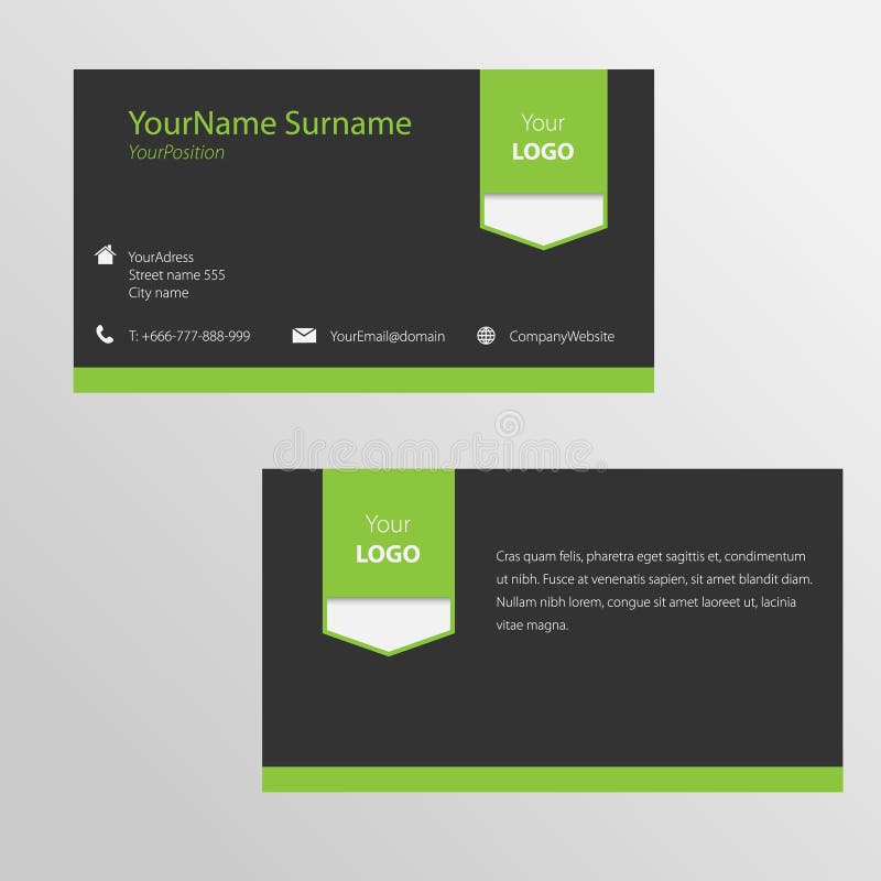 Modern Business Card Template with Flat Mobile User Interface Stock ...