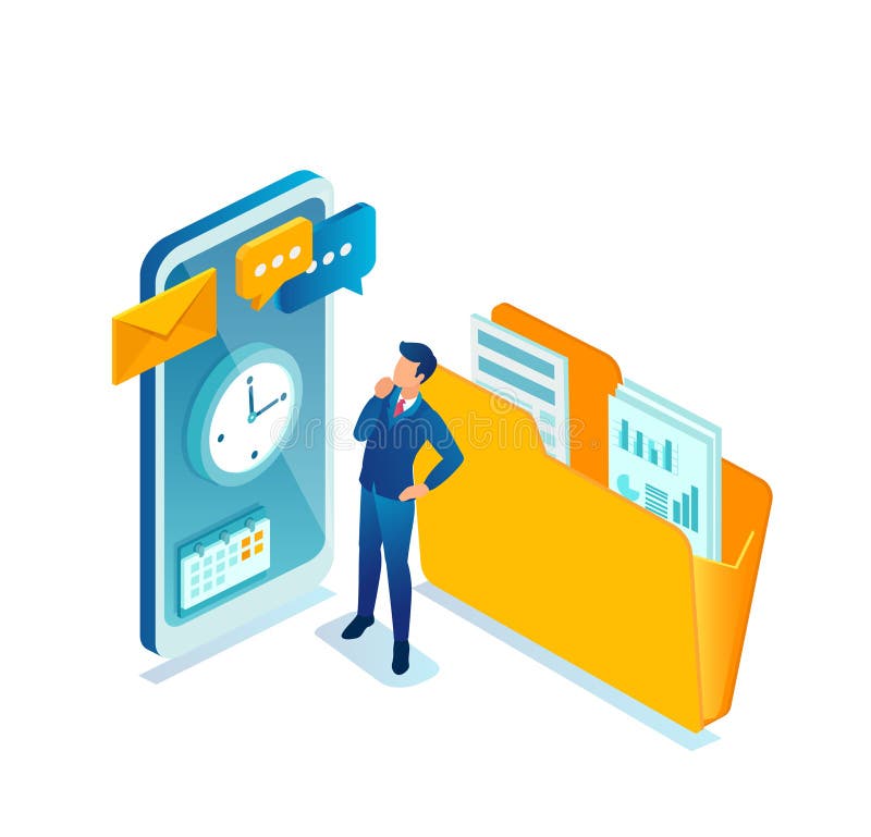 Vector of a Busy Businessman Managing His Time Efficiently Stock Vector ...