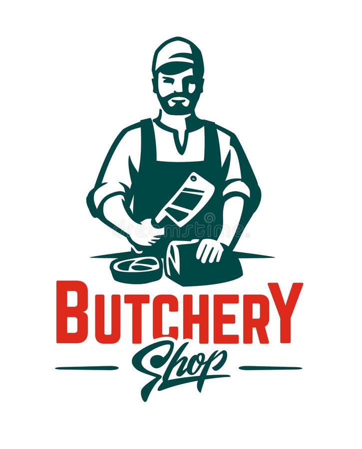Vector Butcher emblem. stock vector. Illustration of beef - 113070929