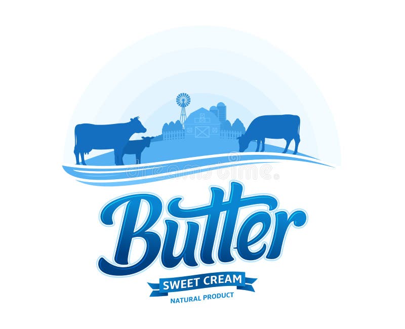 Vector butter logo stock vector. Illustration of dairy - 255161541