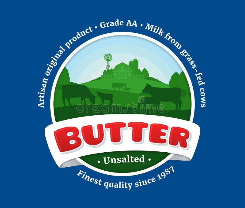 Vector Butter Logo Template Stock Vector - Illustration of farm, banner ...
