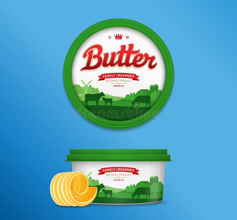 Vector Butter Package Design Stock Vector - Illustration of packaging ...