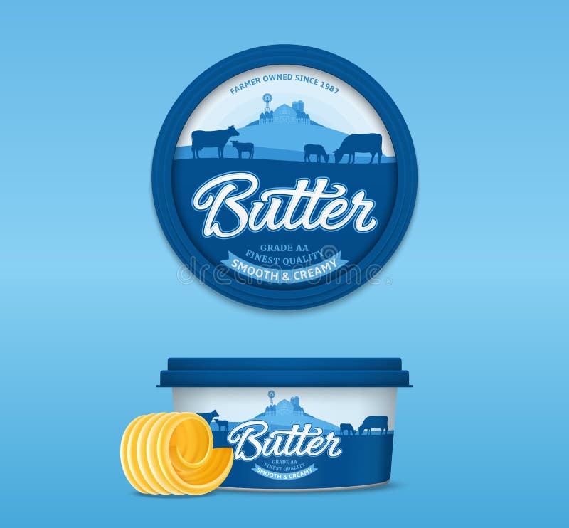 Vector Butter Package Design Stock Vector - Illustration of business ...