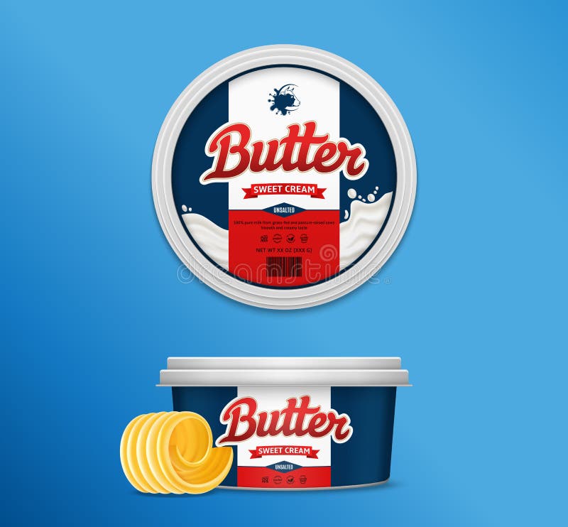 Butter package design stock vector. Illustration of cardboard - 256557341
