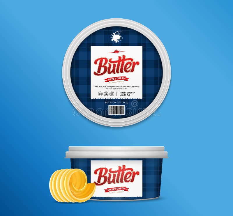Vector Butter Package Design Stock Vector - Illustration of identity ...
