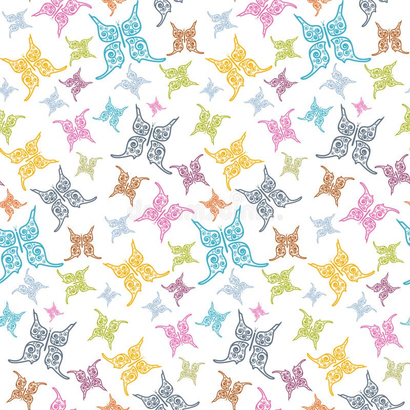 Vector Butterflies Seamless Background Stock Vector - Illustration of ...
