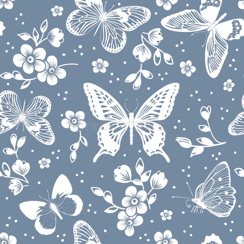 Vector Butterflies Seamless Pattern. Colorful, Trendy, Classic ...