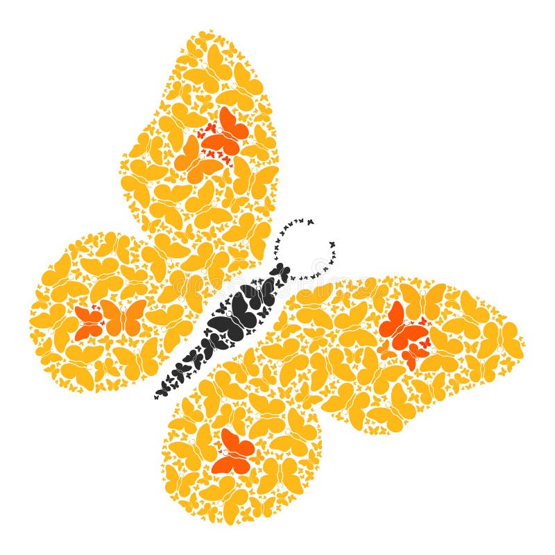 Butterfly Recursion Icon Mosaic Of Self Items Stock Vector