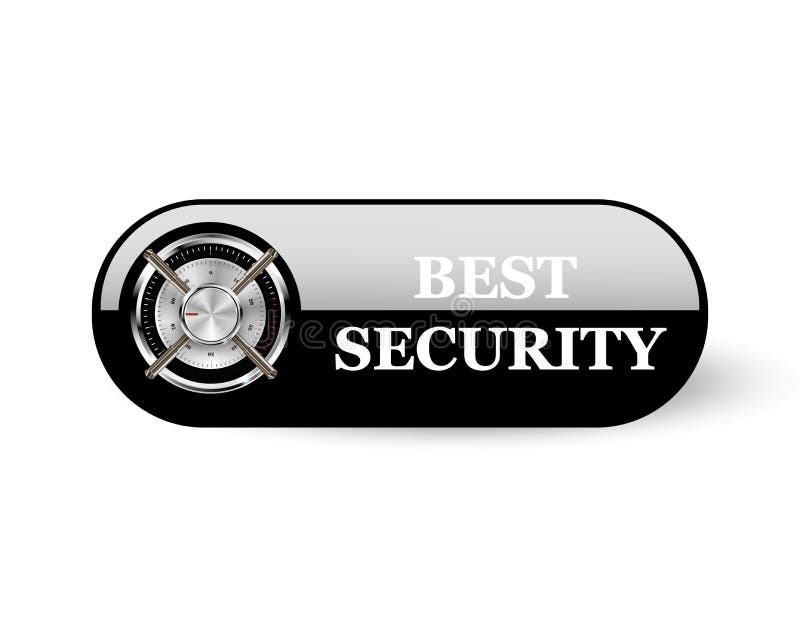 Vector Button Best Security with 100 Protection. Stock Vector ...