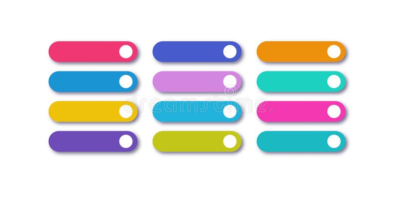Vector Button Template Set Trendy Color Style Stock Vector ...