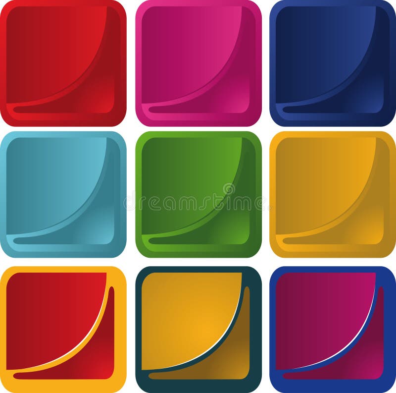 Web buttons square set stock vector. Illustration of shade - 18353896