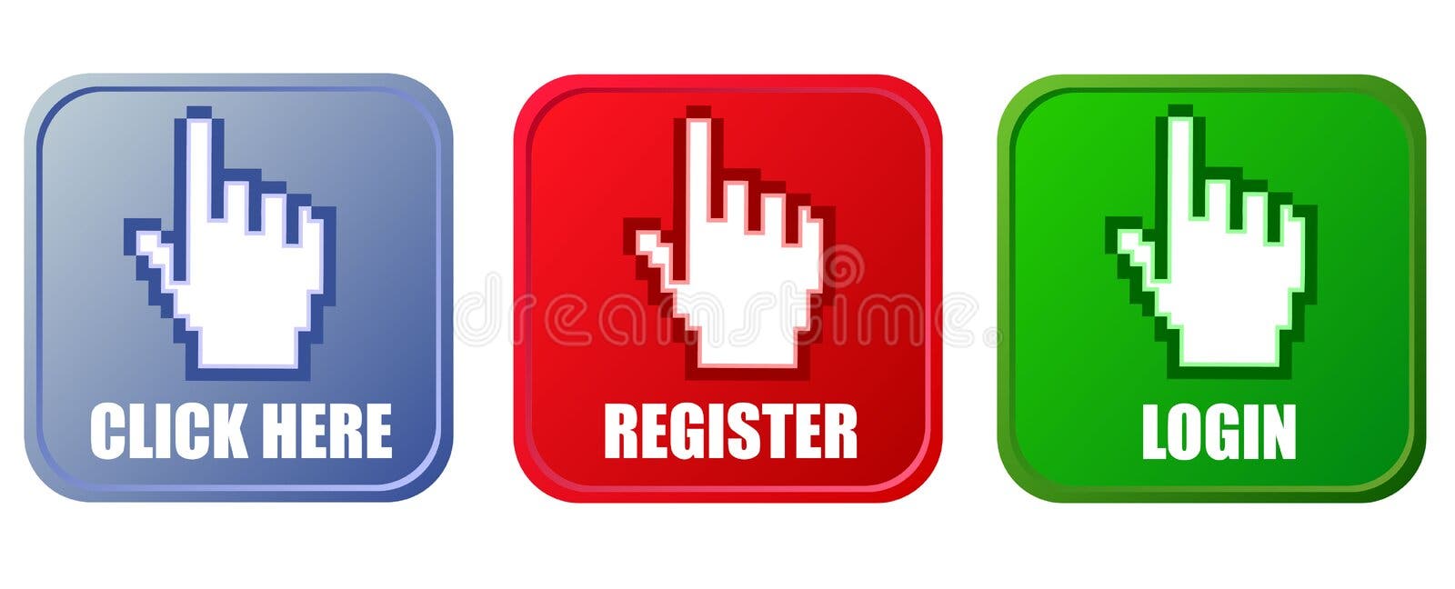 Sign Up Now Free Website Icon Button Set Stock Vector - Illustration of ...