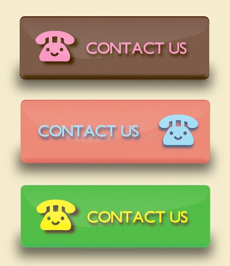 Web buttons contact us stock illustration. Illustration of black - 42136575