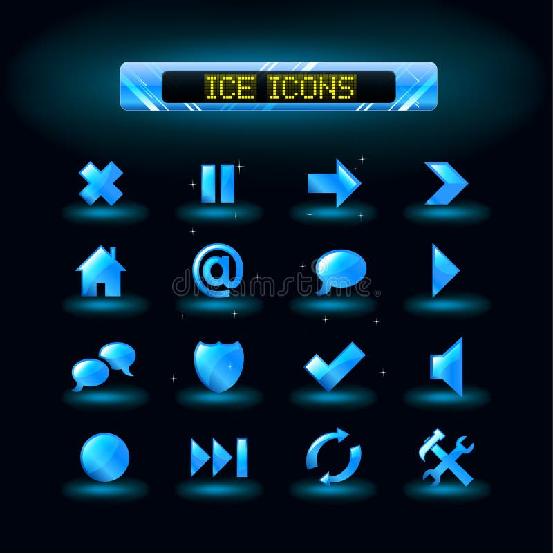 Vector Buttons Icon Set . Web Symbol Set Stock Illustration ...