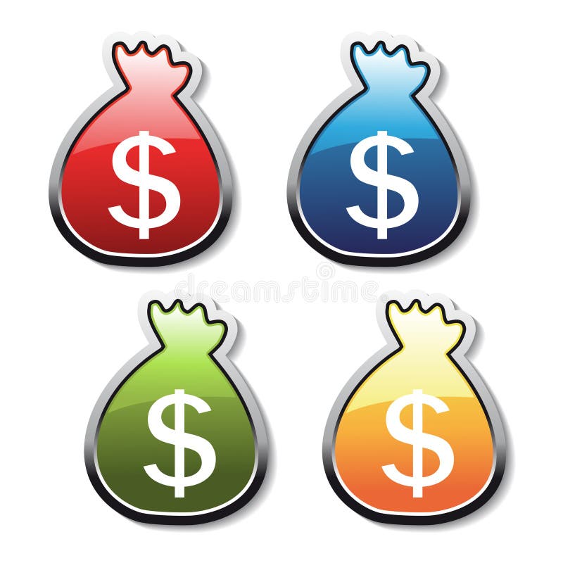 Vector Buttons of Money Symbol Stock Vector - Illustration of beautiful ...