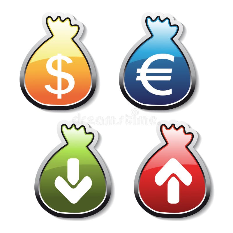 Vector Buttons of Money Symbol Stock Vector - Illustration of arrow ...