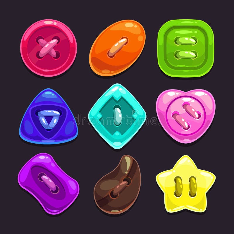 Set of Cute Bright Colorful Vector Buttons for Sewing Stock Vector ...