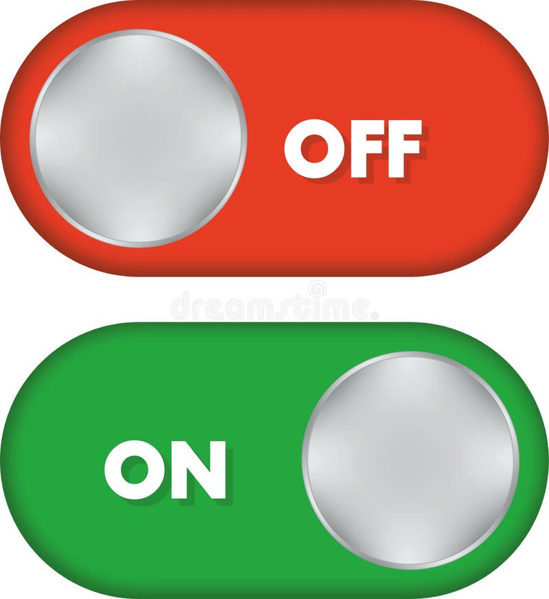 On and Off Toggle Switch Buttons Stock Illustration - Illustration of ...