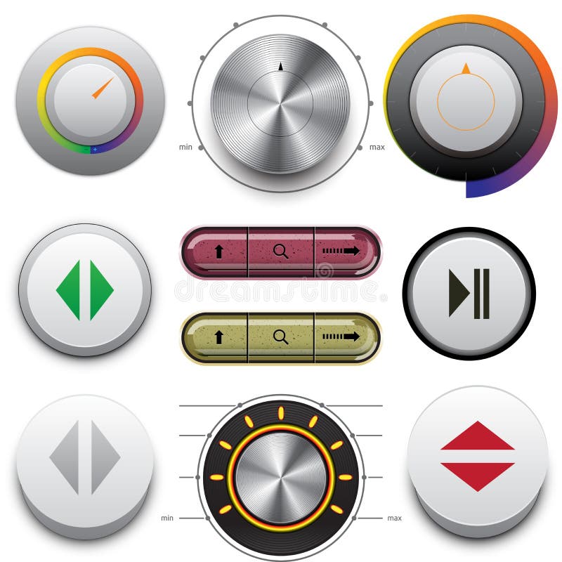 Vector UI dials set stock vector. Illustration of electronic - 23459608
