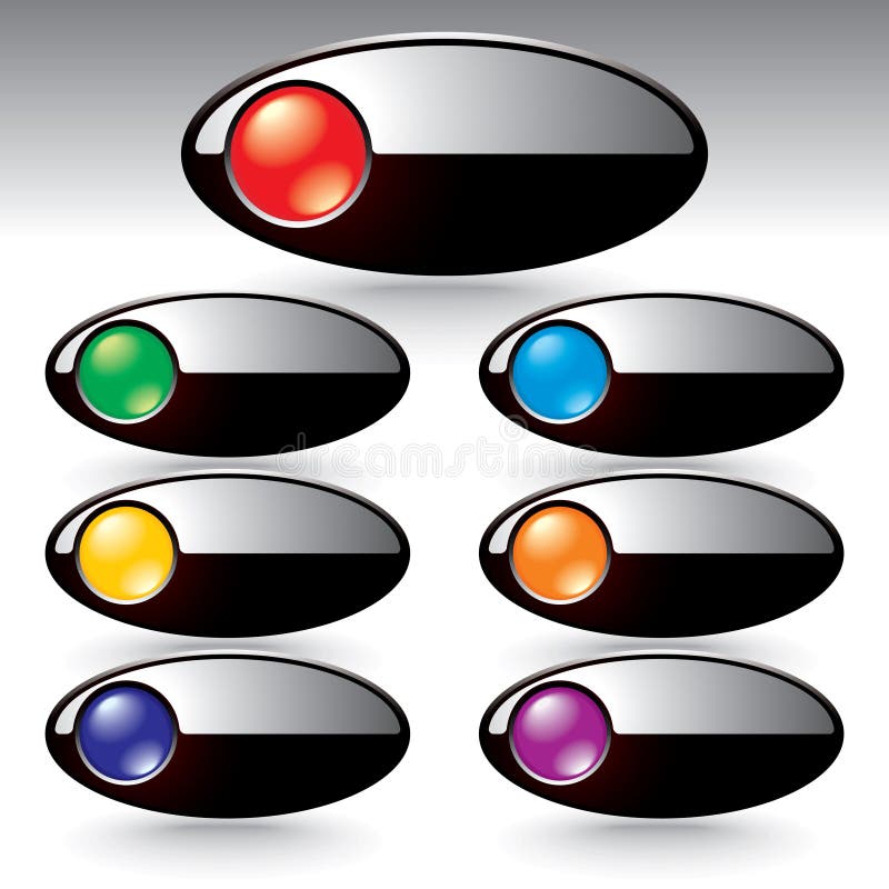Vector Buttons for Web Design Stock Vector - Illustration of chrome ...