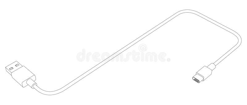 Vector Cable for Phone Charger - Usb To Type C Stock Vector ...