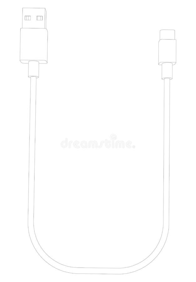 Vector Cable for Phone Charger - Usb To Type C Stock Vector ...