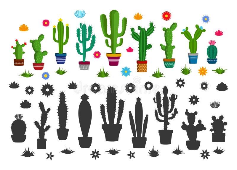 Vector cactus icons stock vector. Illustration of green - 112480948