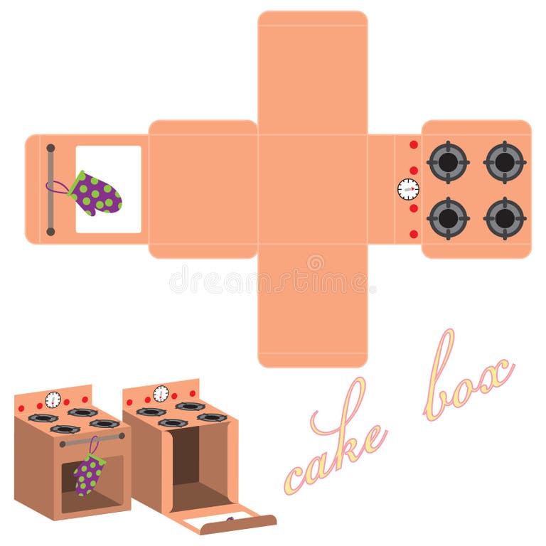 Vector Cake Box Template Format Stock Illustrations – 25 Vector Cake ...