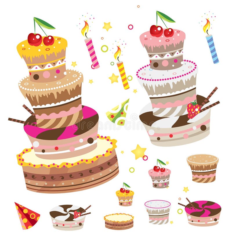 Vector cakes set stock vector. Illustration of cupcake - 29035253