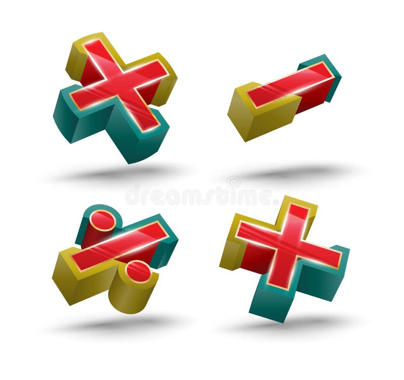 Vector Calculate Symbol Icon 3D Style. Stock Vector - Illustration of ...