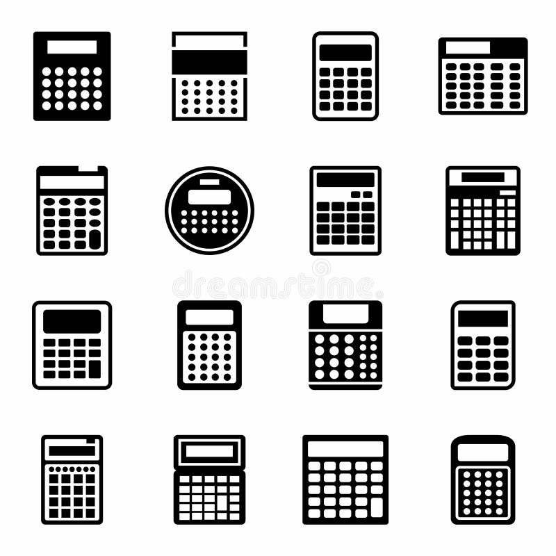 Vector Calculator Icon. Back To School Educational Clipart. Cute Flat ...