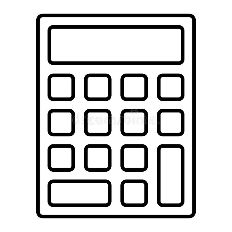 Vector Calculator Outline Icon Design Stock Vector - Illustration of ...