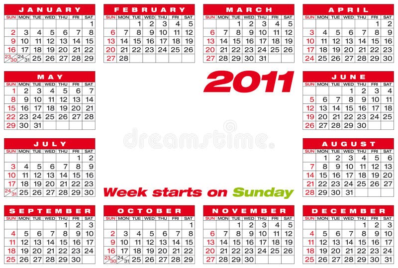 Vector Calendar 2011 stock vector. Illustration of design - 15902887