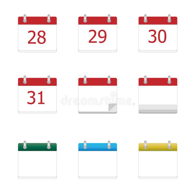 Calendar Days Icons Stock Illustrations – 915 Calendar Days Icons Stock ...